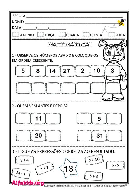Atividade De Matem Tica Ano N Meros E Quantidades Roaredu