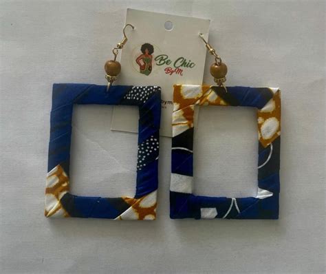 Boucles D Oreilles Africaines Tissu WAX BeChicByM