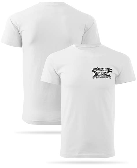 Koszulka T Shirt Z W Asnym Nadrukiem Bia A Odblaskowo Pl