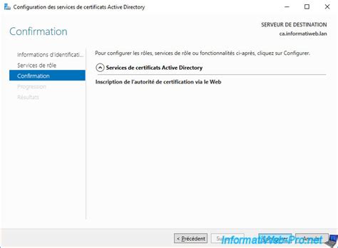 Installer l interface web d une autorité de certification CA sous