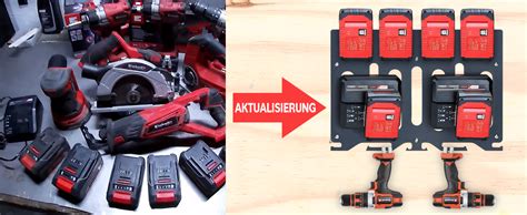 TOPOWN 3in1 Wandhalterung für Einhell Ladegeräte und Akku Bohrschrauber