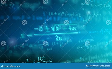 Mathematical Formulas Floating In Perspective Abstract Background With