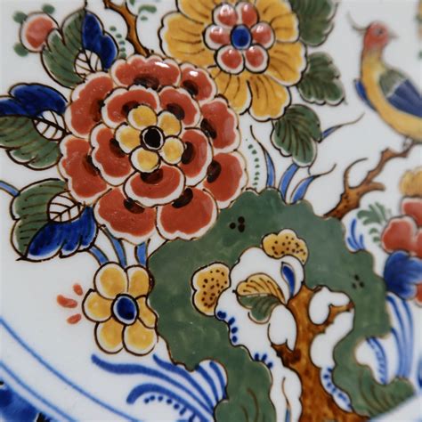 Polychroom Bord Paradijsvogel Royal Delft Porceleyne Fles Raechell