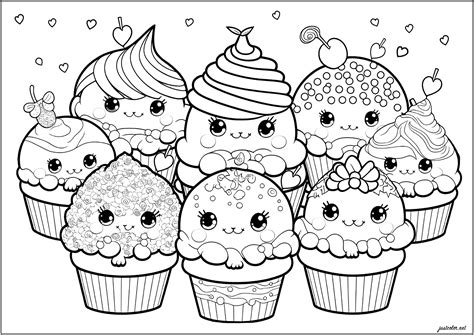Cupcakes Mignons Coloriages De Cupcakes Et G Teaux Imprimer Pour