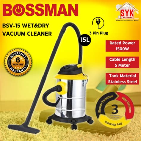 SYK Bossman BSV 15 Wet And Dry Blower Vacuum Cleaner Multipurpose