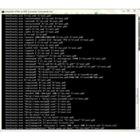 veryutils html to pdf converter command line is a great software to batch convert from html