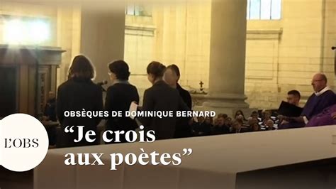L hommage des proches de Dominique Bernard à ses obsèques YouTube