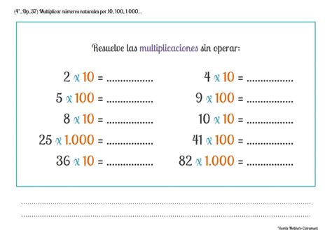 MULTIPLICACIÓN POR 1 CIFRA Cuarto de Educación Primaria