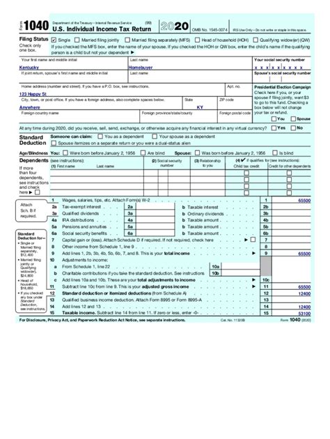 Fillable Online Irs Govpubirs Pdf2020 Form 1040 SR IRS Tax Forms