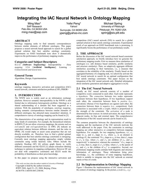 pdf integrating the iac neural network in ontology mapping