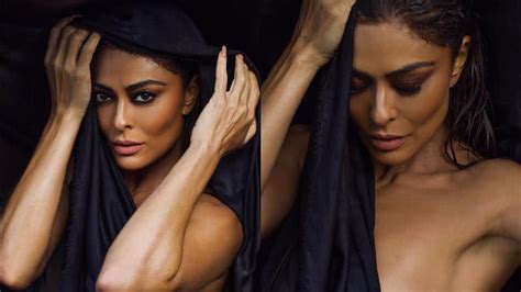 Nua Juliana Paes é traída por pano transparente e deixa seios