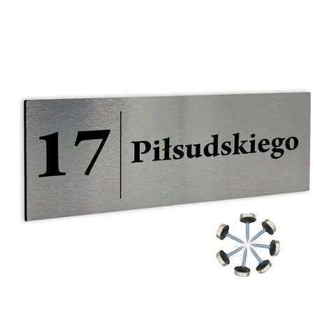 Tabliczka Tablica ADRESOWA Numer Na Dom Numer Domu ALUMINIOWA 40x15 Cm