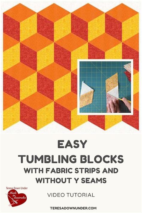 Easy tumbling blocks without Y seams Лоскутное шитьё Геометрия Шитье