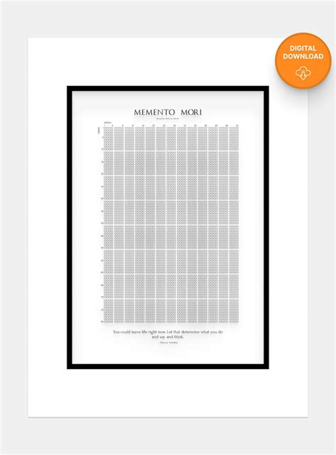 Memento Mori Calendario de 80 años de vida en semanas con