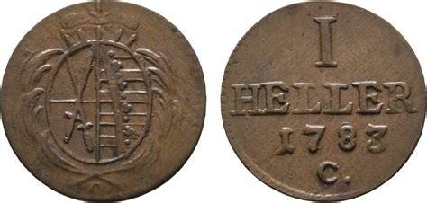 Sachsen Albertinische Linie Cu Heller 1783 C Friedrich August III 1763