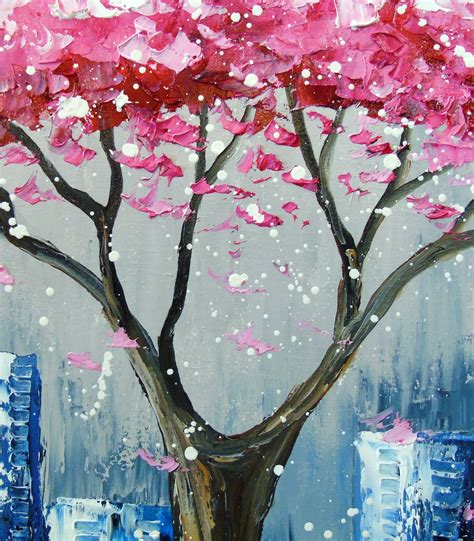 Cherry Blossom In New York Painting By Olha Darchuk Jose Art Gallery