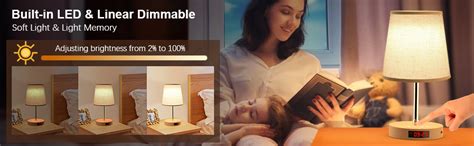 Bedside Lamps Aiscool Touch Table Lamp With Clock And Adjustable Stand