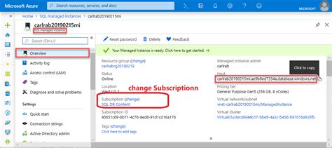 Move Azure Sql Managed Instance Across Subscription Stack Overflow