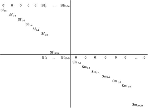 schematic representation of the age and sex structured matrix used to download scientific