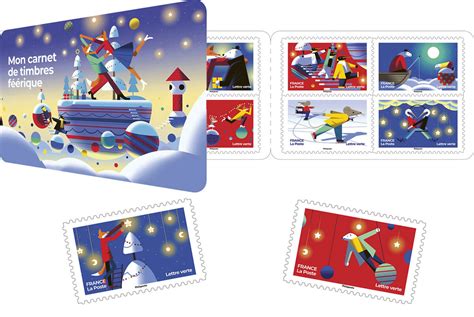 Carnet de 12 timbres Noël Mon carnet de timbres féérique Lettre