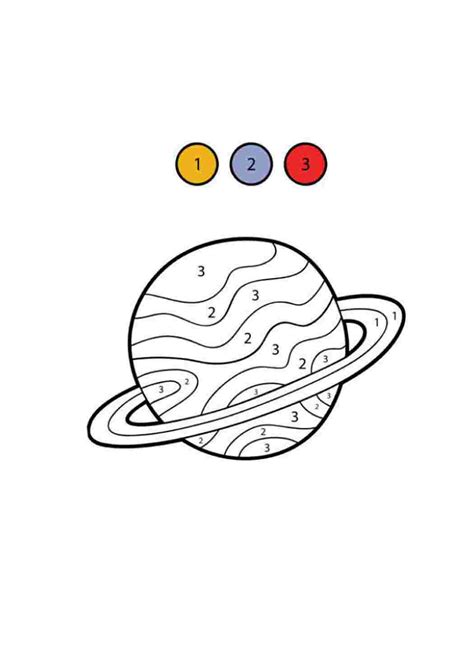 Раскраска saturn väritys numeroiden Saturn väritys numeroiden mukaan