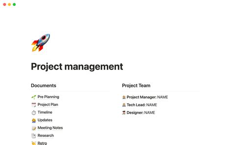 Notion Template Gallery Project Management