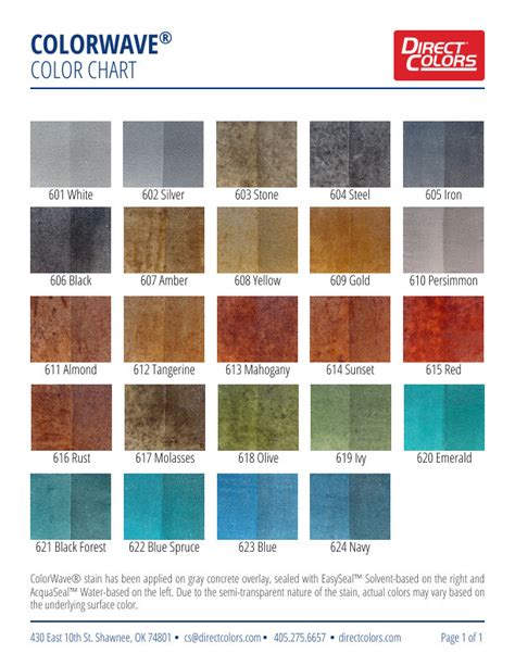 H And C Concrete Stain Color Chart Outlet Prices Pinnaxis