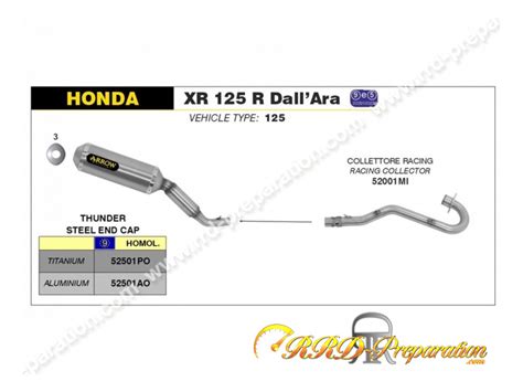 Ligne d échappement complète ARROW Racing STREET THUDER pour moto HONDA