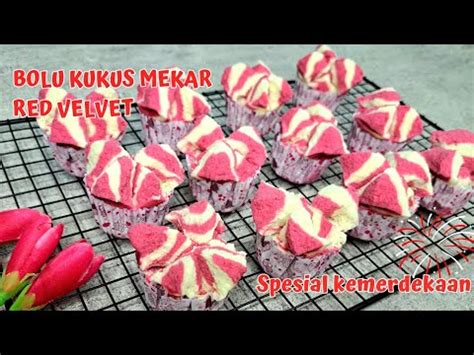 Bolu Kukus Mekar Redvelvet Hanya 1 Telur Tanpa Soda Tanpa Susu Cair