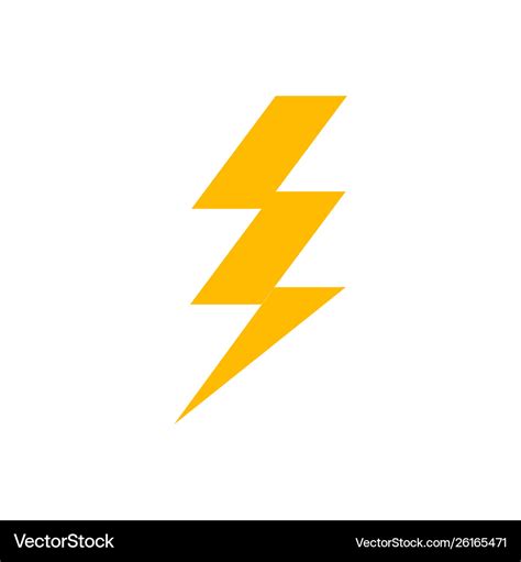 Lightning Bolt Icon Thunder Flash Power Electric Vector Image