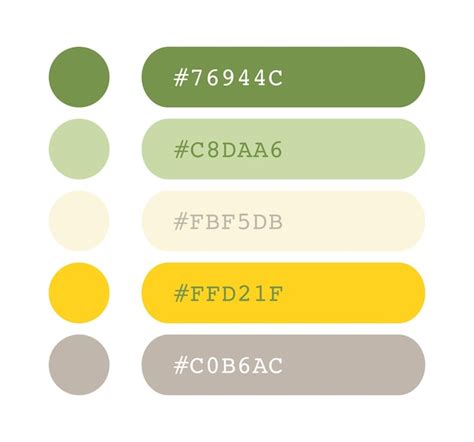 Premium Vector Green And Yellow Color Palette Light Pastel Colors