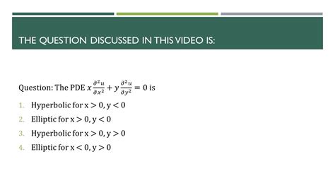 classifying second order pde csir net dec 2016 math sci part b youtube