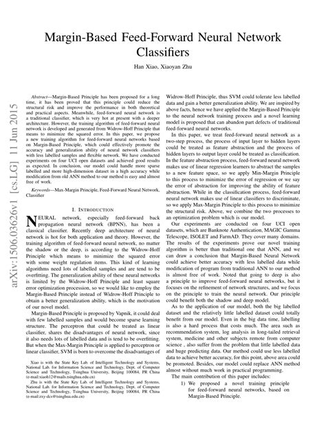 pdf margin based feed forward neural network classifiers