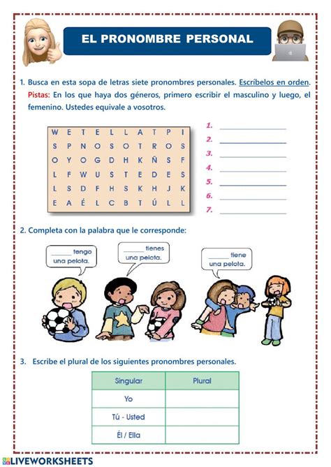 Pronombres Personales Worksheet