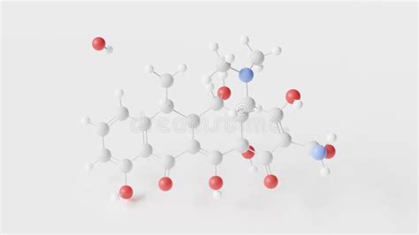Doxycycline Molecule 3d Molecular Structure Ball And Stick Model