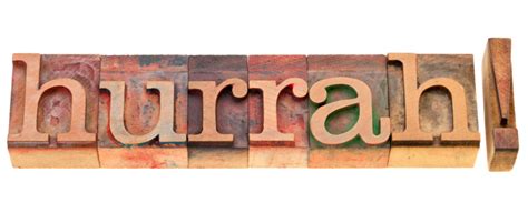 Hurrah In Letterpress Type Appreciation Letterpress Isolated