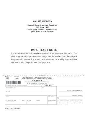 Fillable Online Form N 5 Rev 2007 Declaration Of Estimated Income Tax