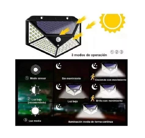 Ripley PACK X 4 LAMPARA SOLAR 100 LED EXTERIOR SENSOR DE MOVIMIENTO