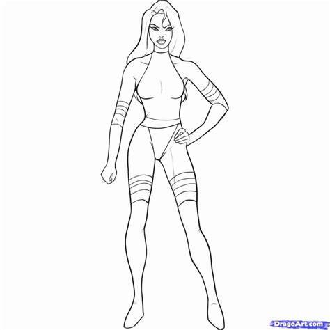 Drawing Female Body Shape Sketch Coloring Page