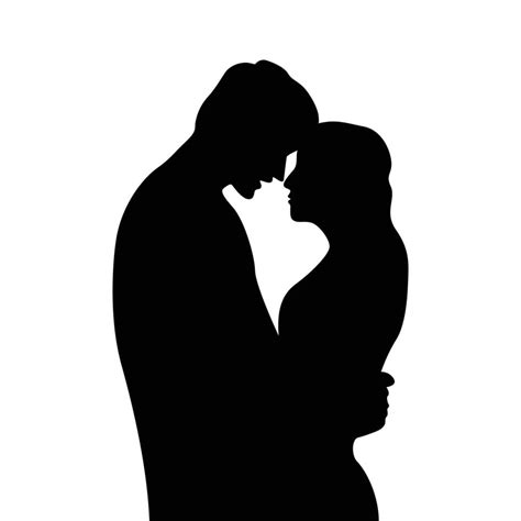 Dise O De Silueta De Pareja Feliz Hombre Y Mujer Abrazan Juntos Signo