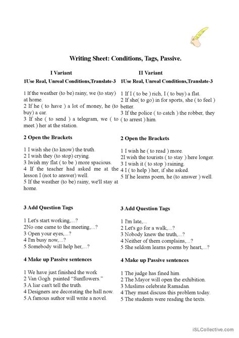 Working sheet Condition Tags Français FLE fiches pedagogiques pdf doc