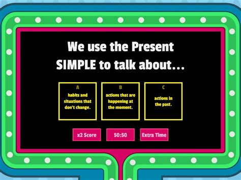 Present Simple Vs Continuous Gameshow Quiz