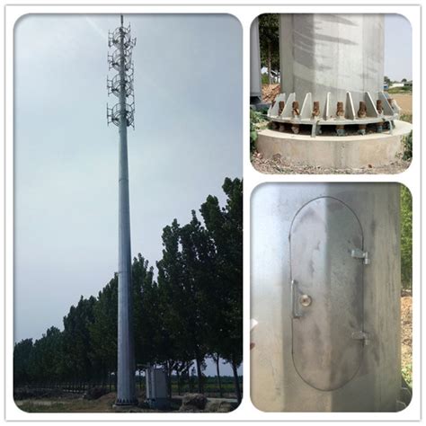 25m 30m 35m 40m Hot DIP Galvanized Steel Self Supporting Single Pole