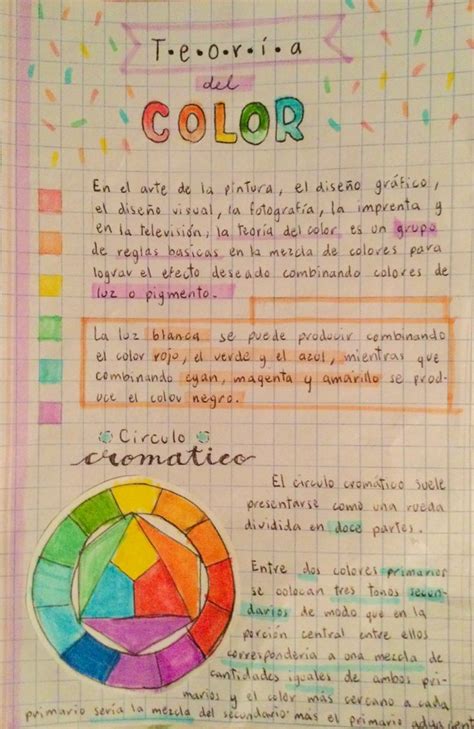 𝔸𝕡𝕦𝕟𝕥𝕖 𝕥𝕖𝕠𝕣𝕚𝕒 𝕕𝕖𝕝 𝕔𝕠𝕝𝕠𝕣 Libreta de apuntes Clases de arte