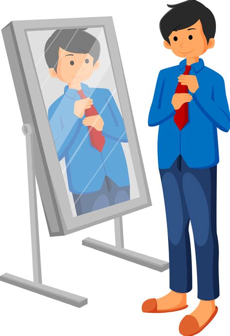 Caucasian Business Man Adjusting Tie In Front Of The Mirror