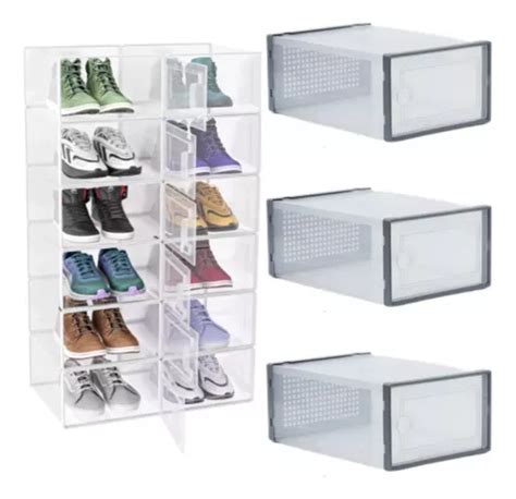 Kit 3 Caixas Organizadora Sapato Tenis Sapateira Empilhável MercadoLivre