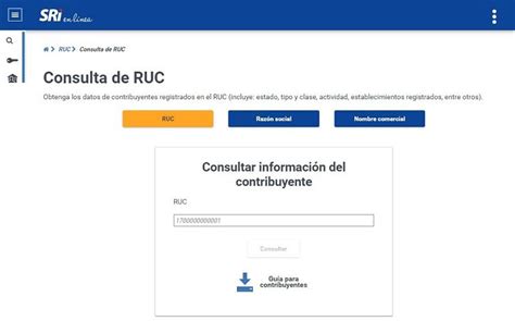 RUC Qué es Consulta de RUC SRI