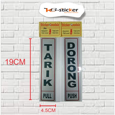 Jual Sticker Label Sign Marka Stiker Pintu Tarik Dorong Push Pull 19 X