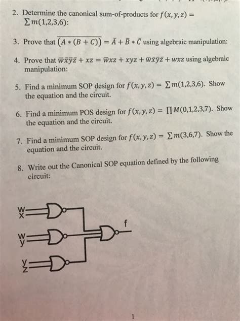 solved determine the canonical sum of products for f x y