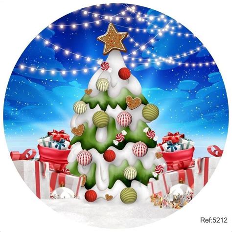 Painel Redondo Tecido Sublimado 3D Natal FRD 3161 Felicitá